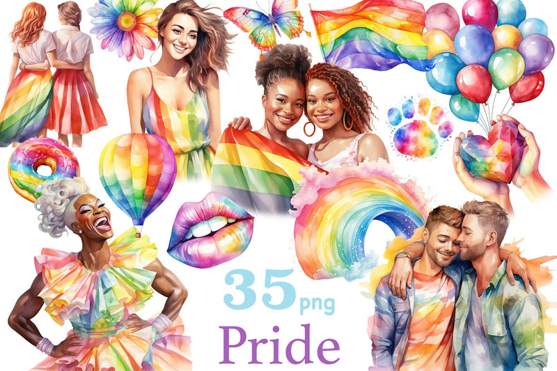 Pride Clipart Bundle | LGBTQ Illustration - So Fontsy