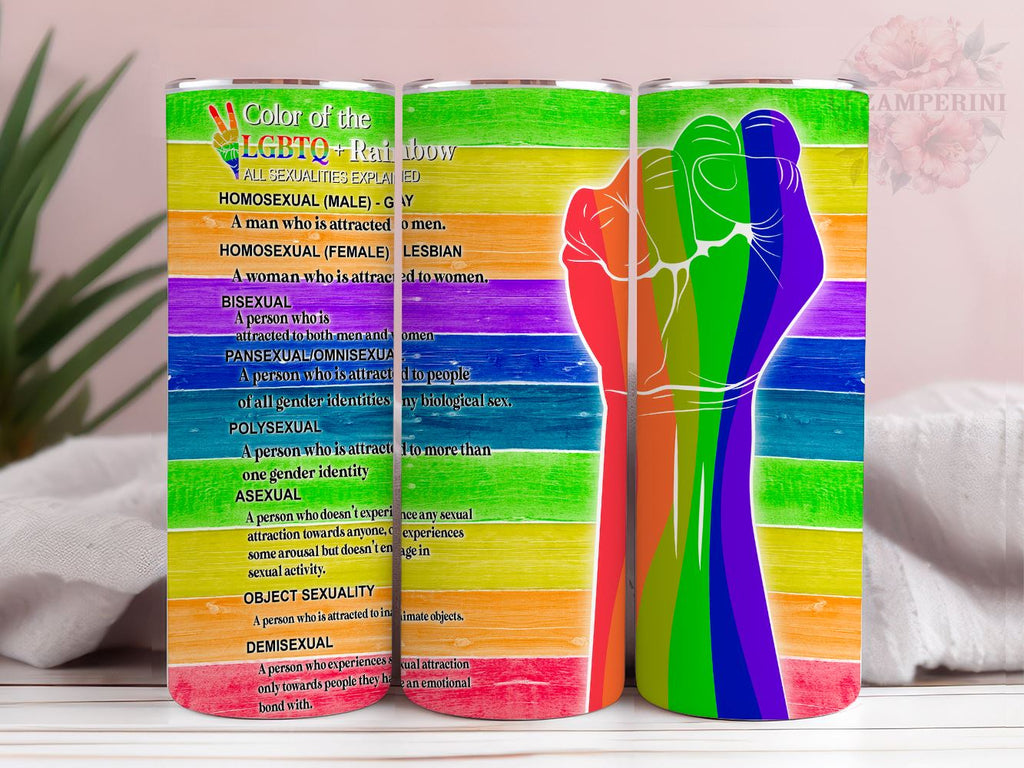 Pride LGBT Tumbler Wrap PNG, Gay Pride Flag Rainbow Black Glitter 20 Oz ...