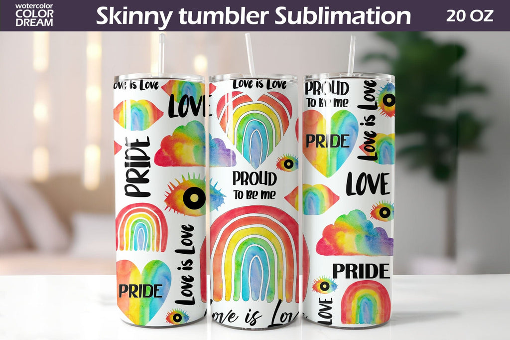 Pride Tumbler Wrap | LGBT Tumbler Sublimation | Rainbow Tumbler - So Fontsy