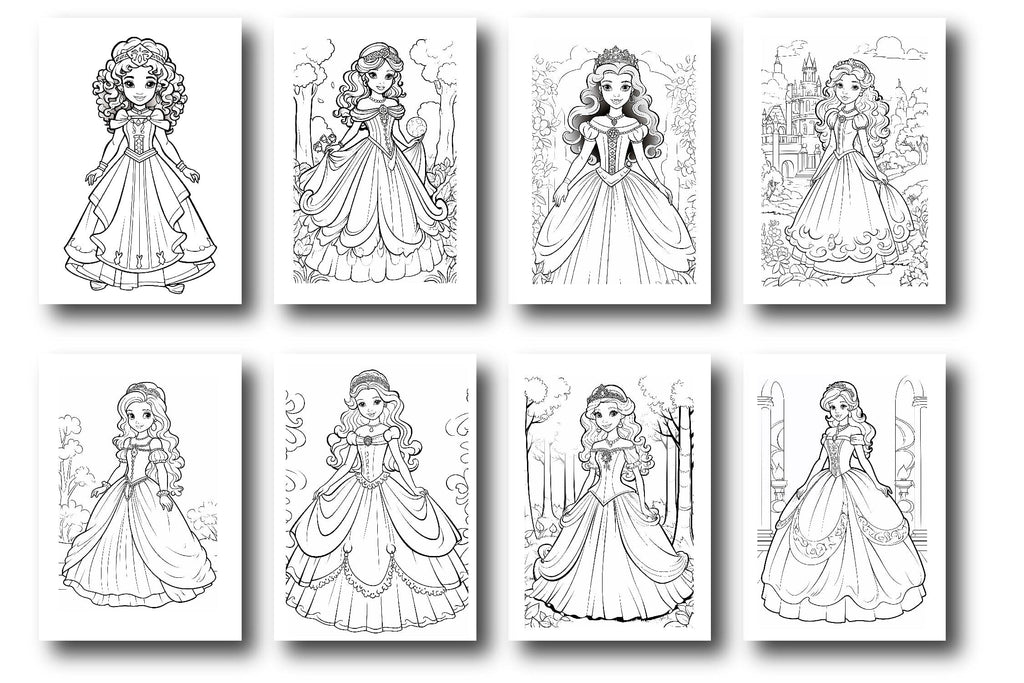 Princess coloring pages for kids - So Fontsy
