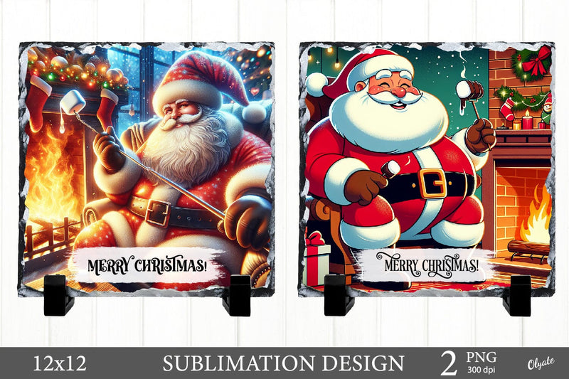 Printable Christmas Slate. Cute Santa Christmas Slate PNG - So Fontsy