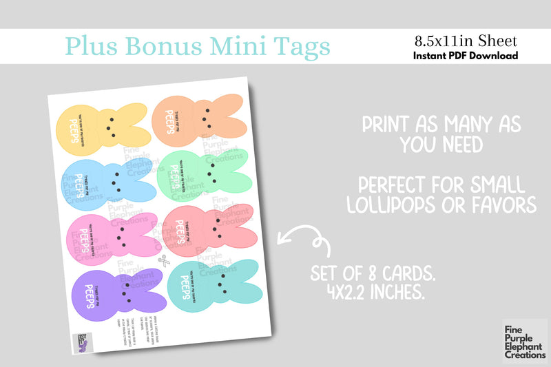 Printable Easter Bunny Candy Hugger Digital Paper Cards | Treat Holder ...