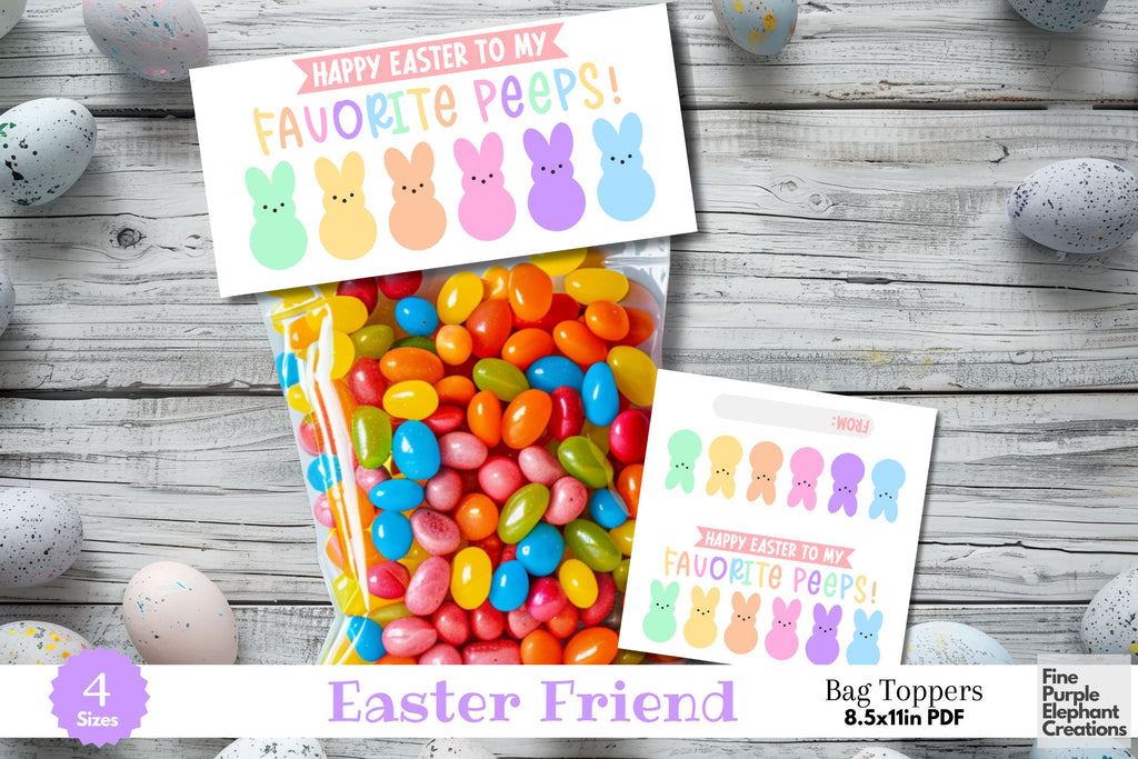 Printable Easter Favorite Peep Treat Bag Topper Favor - So Fontsy