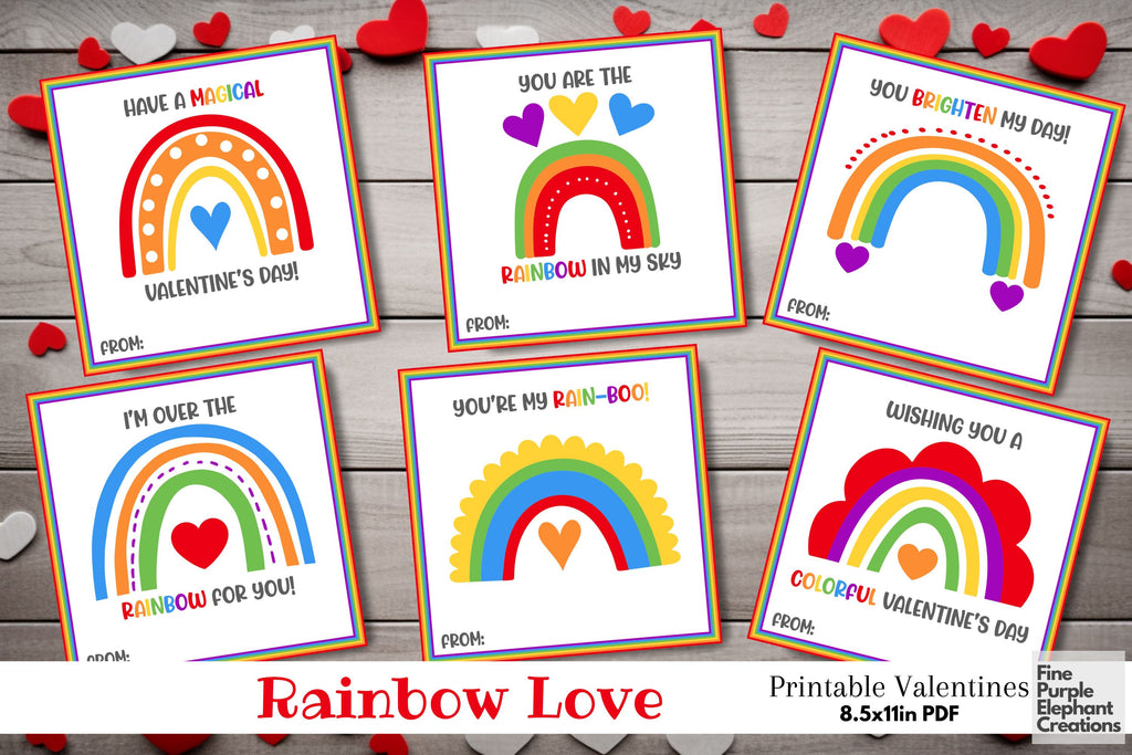 Printable Kid Bright Colored Pride Boho Rainbow Valentine Digital Paper ...