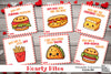 Printable Kid Junk Food Valentine Digital Paper Cards - So Fontsy