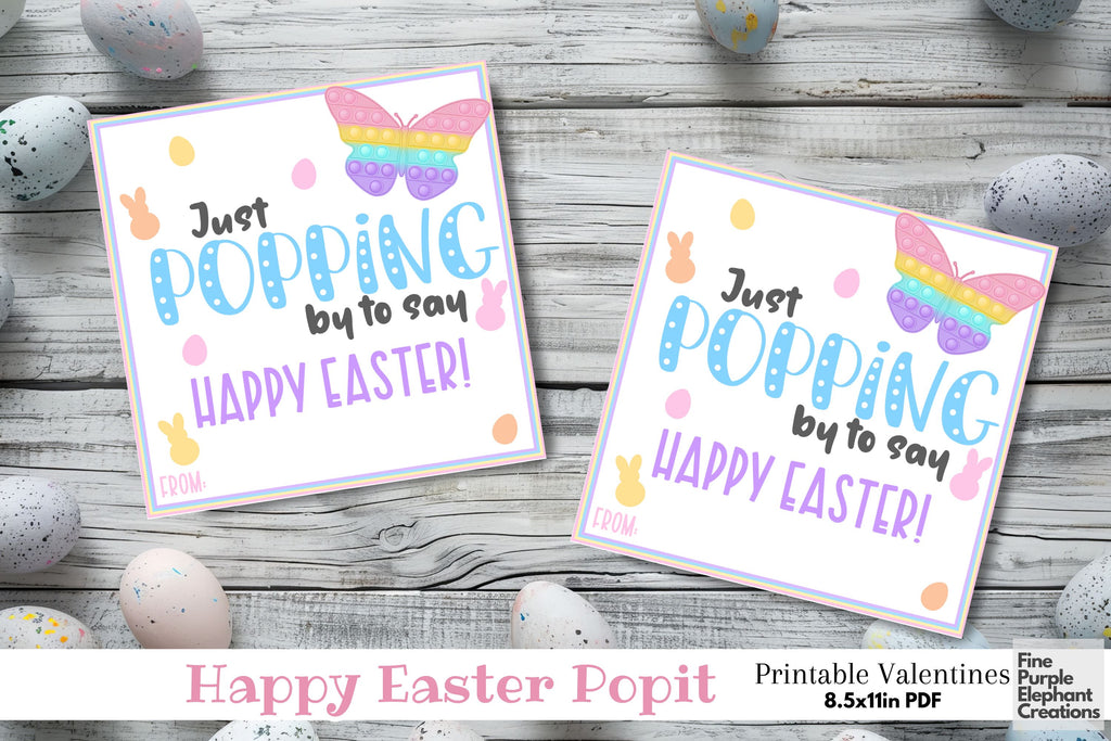 Printable Kids Popit Fidget Pop It Poppin Easter Paper Cards - So Fontsy