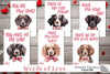 Printable Kids Watercolor Dog Valentine Digital Paper Cards - So Fontsy