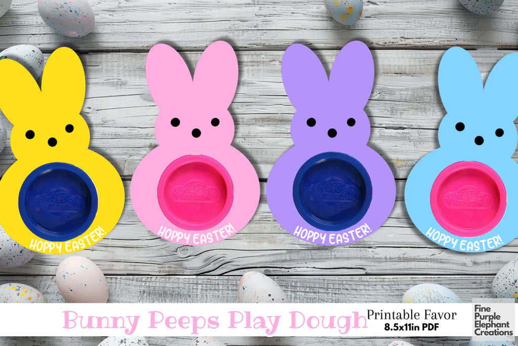 Printable Play Dough Easter Bunny Marshmallow Peeps Digital Paper ...