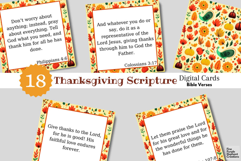 Printable Thanksgiving Scripture Cards - So Fontsy