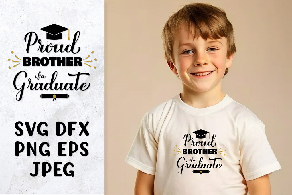 Proud brother of a graduate SVG. Graduation family design - So Fontsy