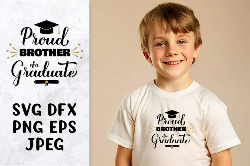 Proud brother of a graduate SVG. Graduation family design - So Fontsy