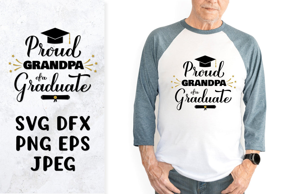 Proud grandpa of a graduate SVG. Graduation family design - So Fontsy