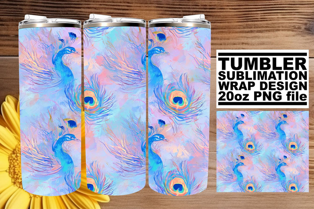 Psychedelic Plume Extravaganza Tumbler Wrap 20oz - So Fontsy