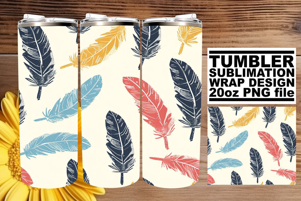 Psychedelic Plume Extravaganza Tumbler Wrap 20oz - So Fontsy