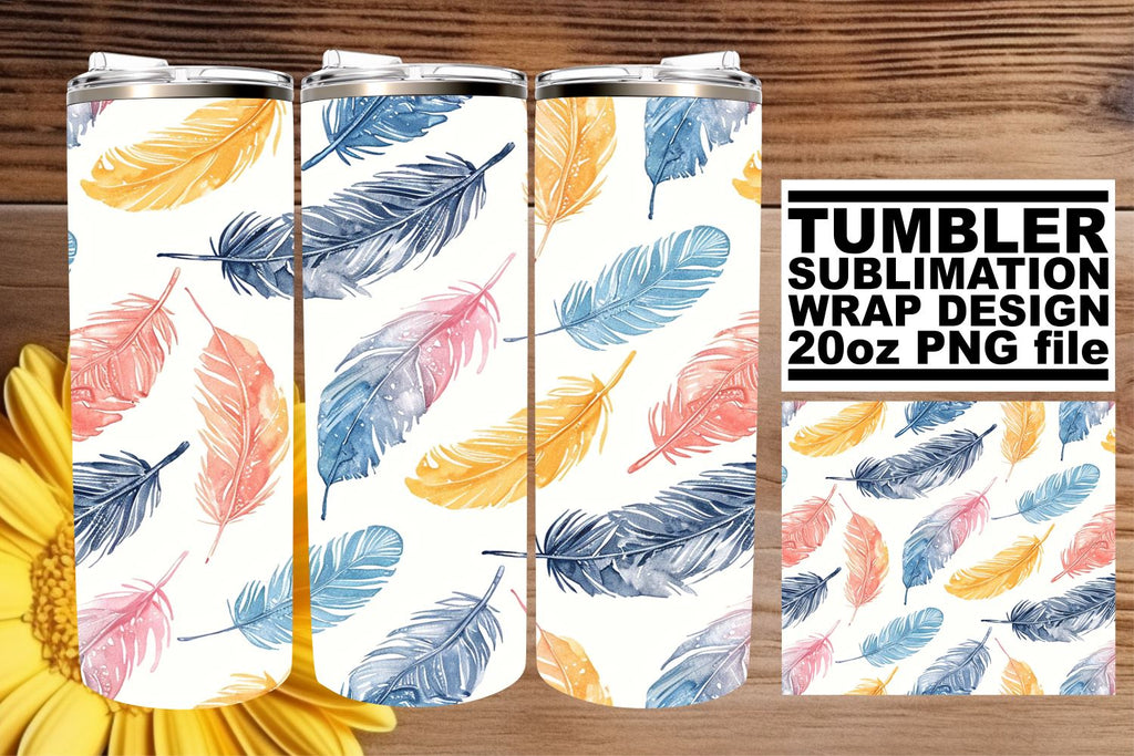 Psychedelic Plume Pattern Tumbler Art 20oz - So Fontsy