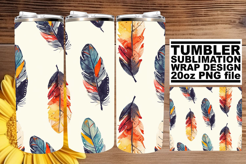 Psychedelic Plume Wonderland Tumbler Wrap 20oz - So Fontsy
