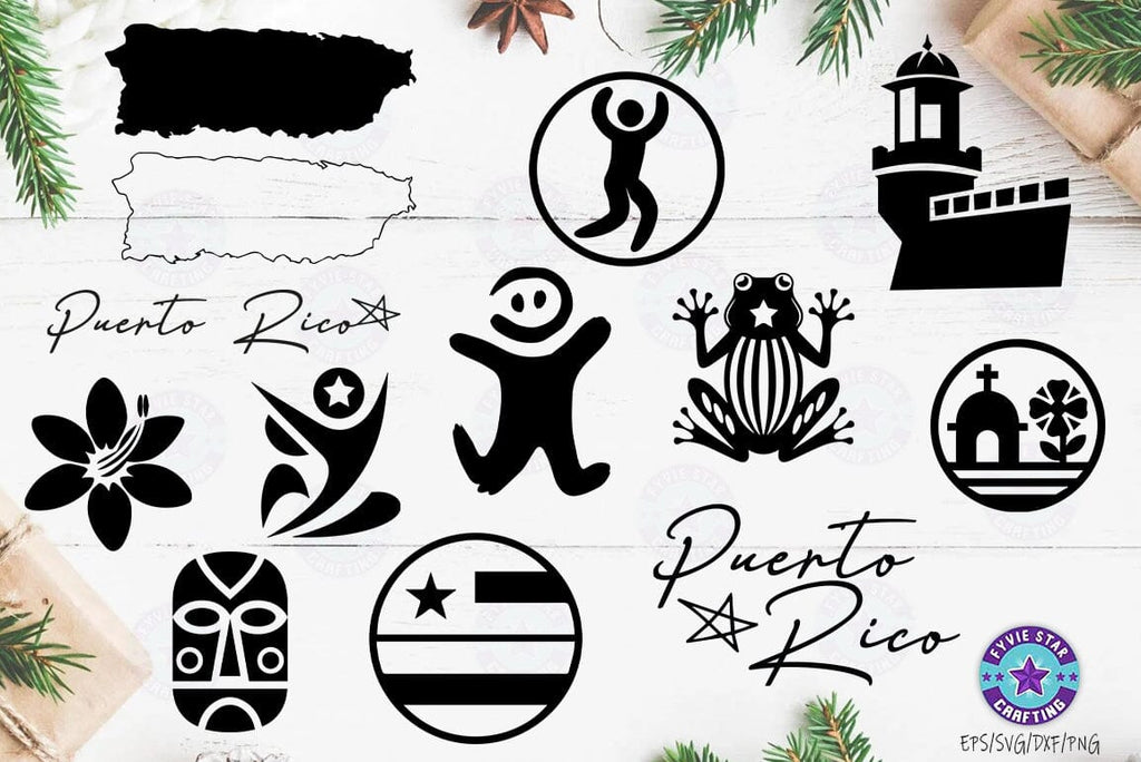 Puerto Rico Bundle SVGs, Puerto Rico Png, Taino Svg, Garita Svg, Puerto Flag Svg, Coqui Svg - So ...