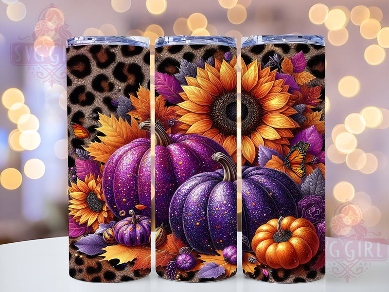 Pumpkins Fall 20oz Tumbler Wrap Sublimation Design, Straight Tapered Tumbler Wrap, Floral Fall ...
