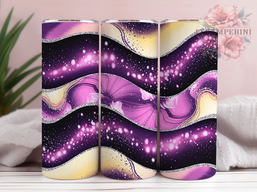 Purple Glitter Faux Resin Tumbler, Resin Look Tumbler Wrap, Sparkly ...