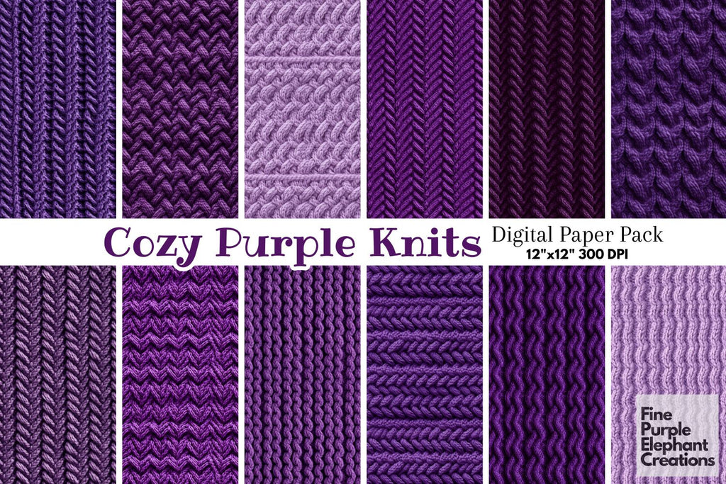 Purple Knit Fabric Texture Sublimation - So Fontsy