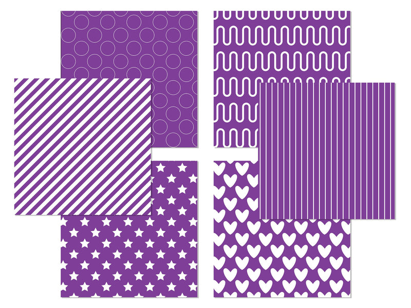 Purple Patterns Digital Paper pack - So Fontsy