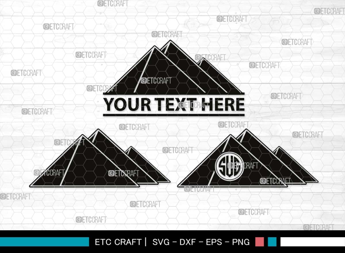 Pyramid Monogram, Pyramid Silhouette, Pyramid SVG, Egypt Svg, Egyptian ...