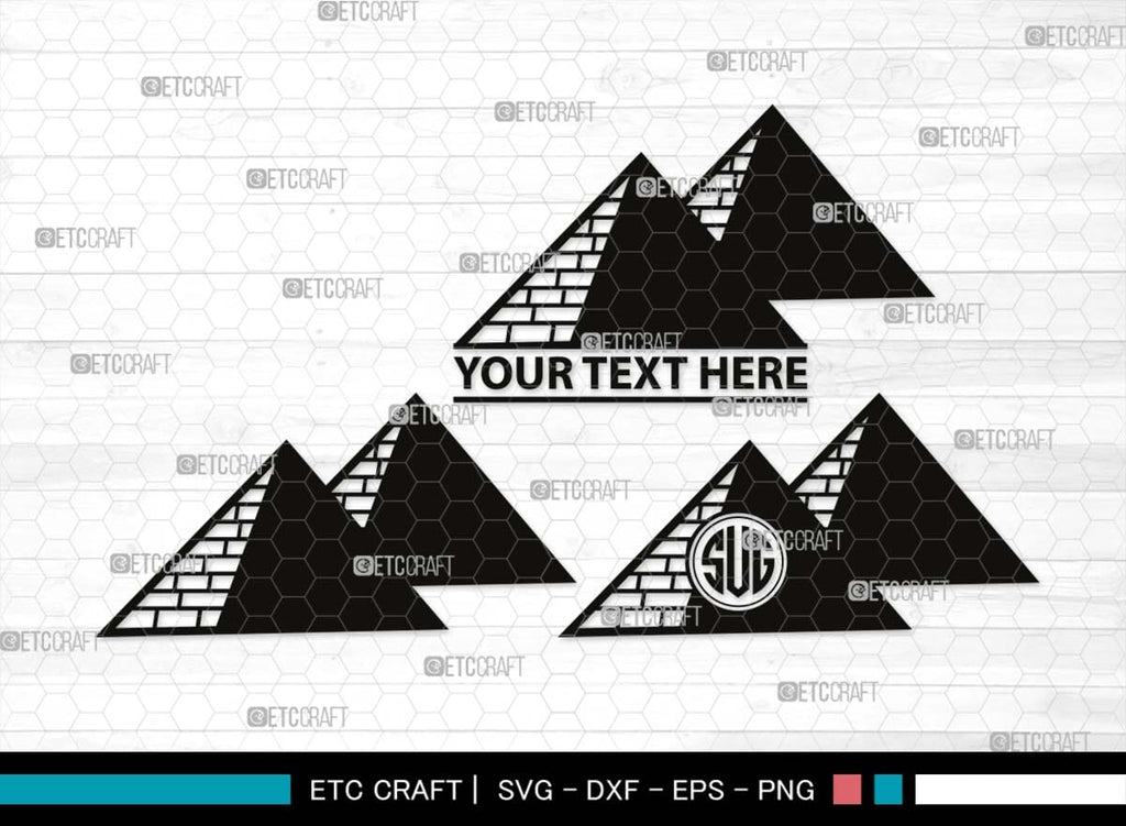 Pyramid Monogram, Pyramid Silhouette, Pyramid SVG, Egypt Svg, Egyptian ...