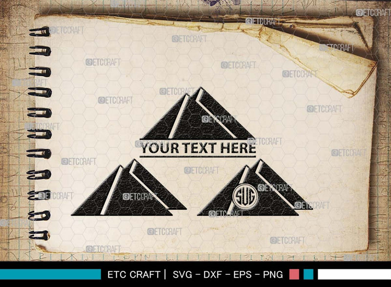 Pyramid Monogram, Pyramid Silhouette, Pyramid SVG, Egypt Svg, Egyptian ...