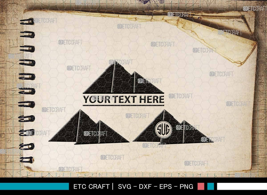 Pyramid Monogram, Pyramid Silhouette, Pyramid SVG, Egypt Svg, Egyptian ...
