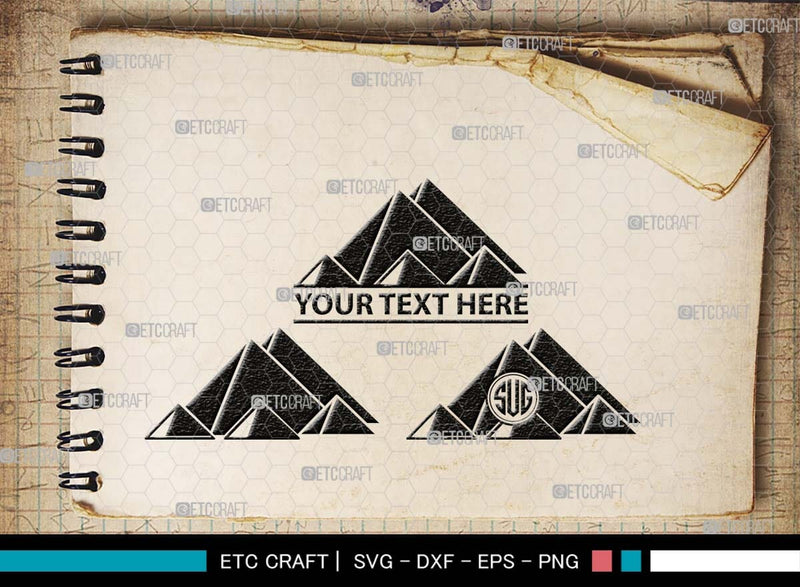 Pyramid Monogram, Pyramid Silhouette, Pyramid SVG, Egypt Svg, Egyptian ...
