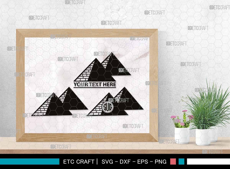 Pyramid Monogram, Pyramid Silhouette, Pyramid SVG, Egypt Svg, Egyptian ...