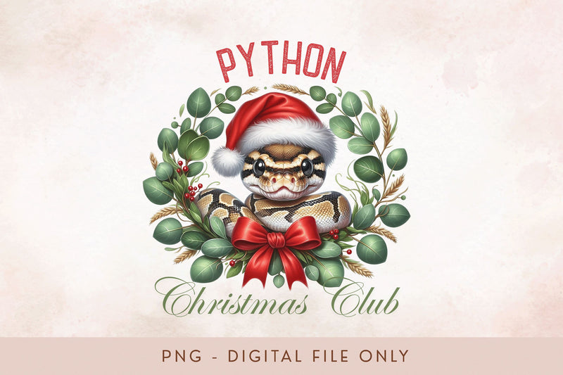 Python Christmas Club PNG - Exotic Pet Holiday Design - So Fontsy