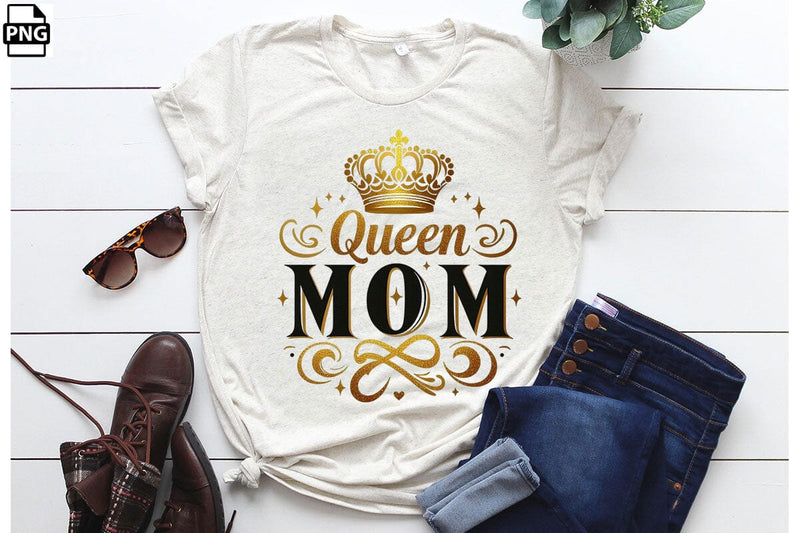 Queen Mom Mother's Day PNG Clipart Printable File - So Fontsy