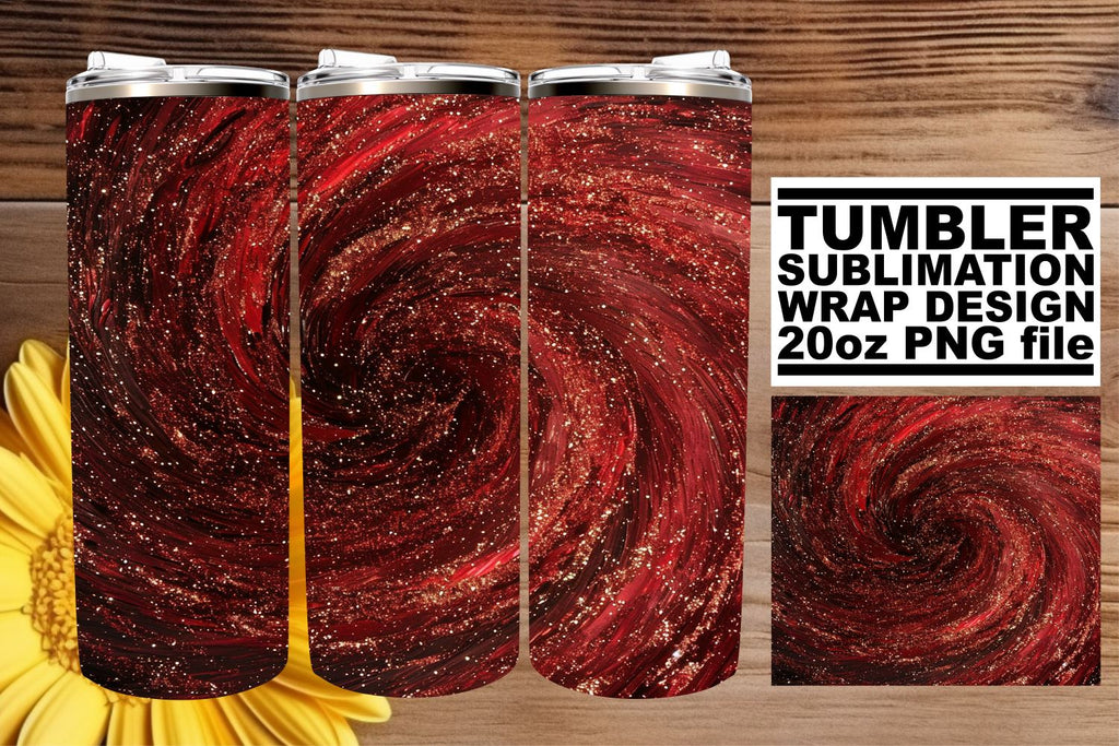 Radiant Red Glitter Sublimation Design for 20oz Tumblers - So Fontsy