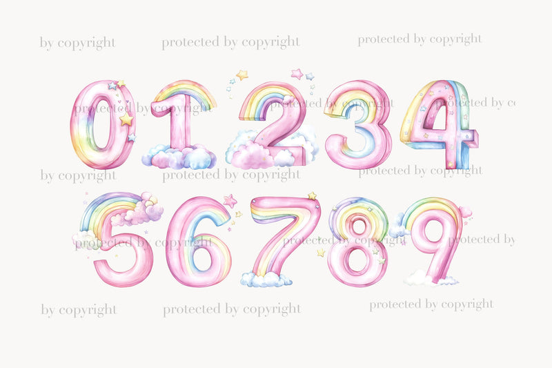 Rainbow Alphabet Clipart | Letters And Numbers PNG Bundle - So Fontsy
