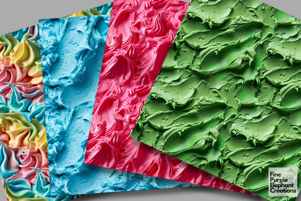Rainbow Birthday Cake Frosting Icing Texture Paper - So Fontsy