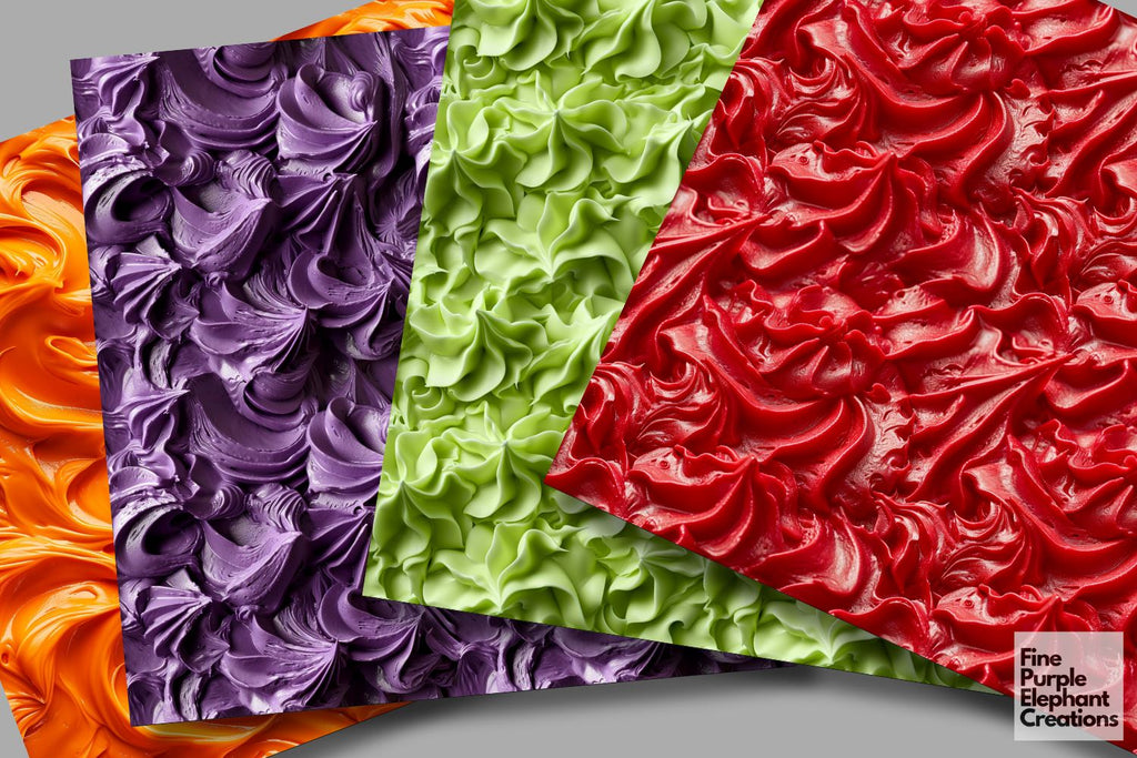Rainbow Birthday Cake Frosting Icing Texture Paper - So Fontsy