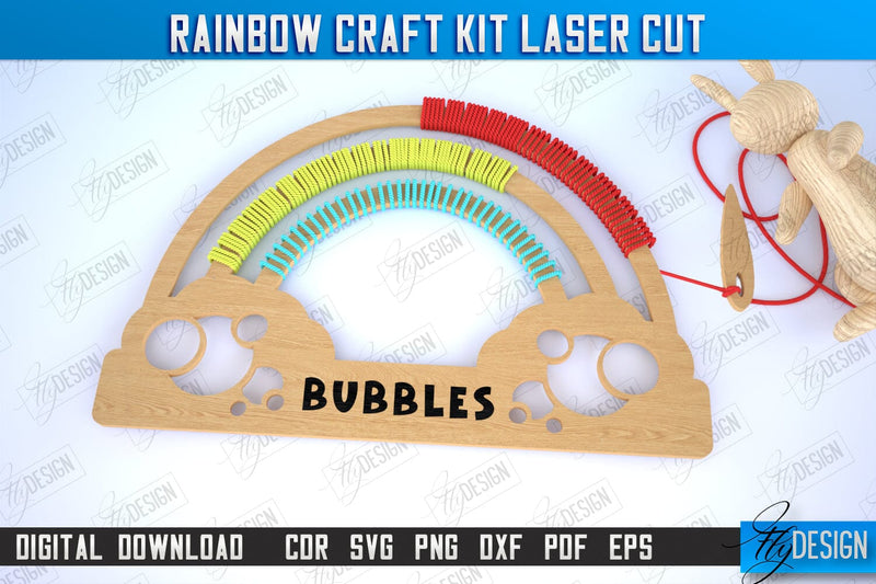 Rainbow Craft Kit Laser Cut, Kids Montessori Games, Educational Wooden ...