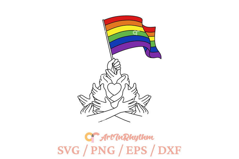 Rainbow Flag Svg, Gay Pride Svg, Equality Svg, LGBTQ Svg - So Fontsy