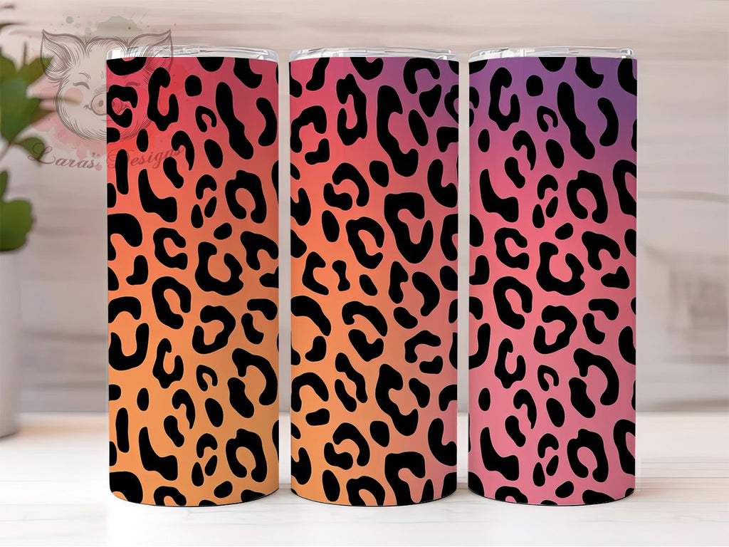 Rainbow Glitter Leopard Print Tumbler, Colorful Animal Print Tumbler ...