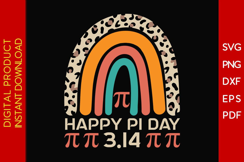Rainbow Happy Pi Day 3.14 SVG PNG PDF Cut File - So Fontsy
