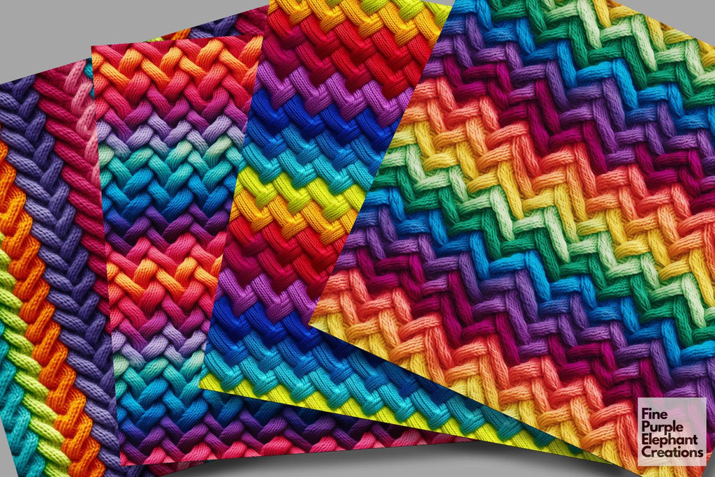 Rainbow Knit Fabric Texture Sublimation - So Fontsy