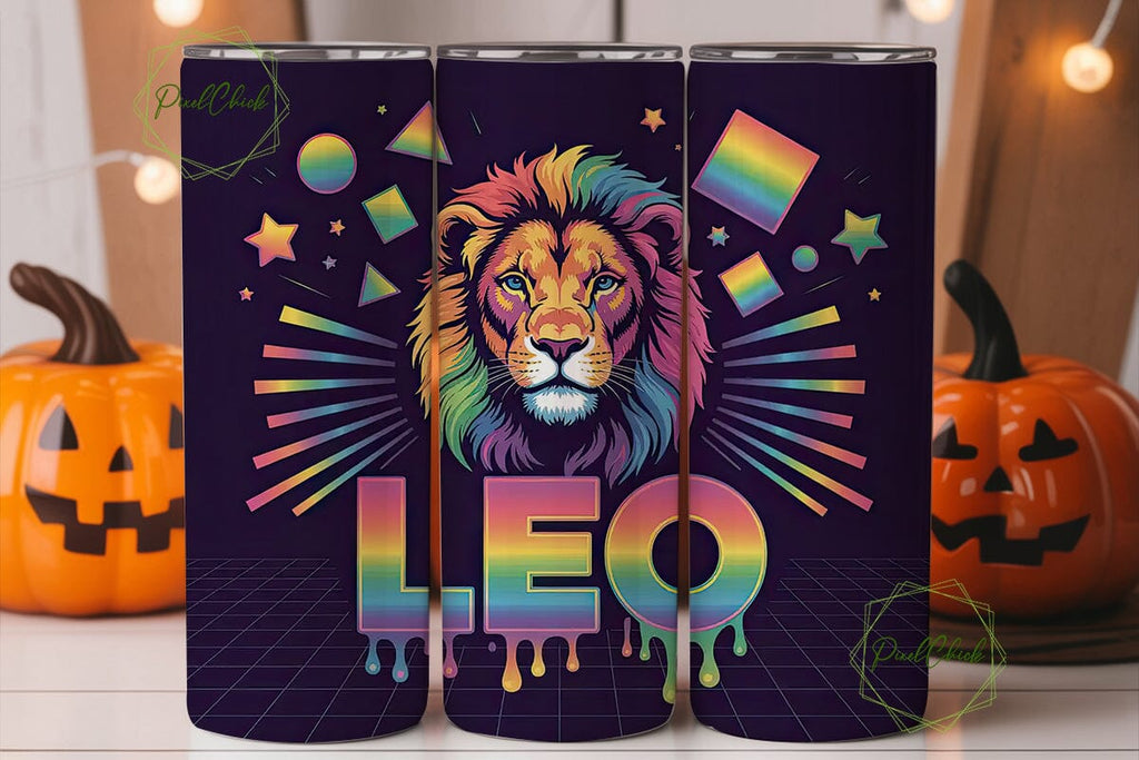 Rainbow Leo Zodiac 20oz Tumbler Wrap - So Fontsy