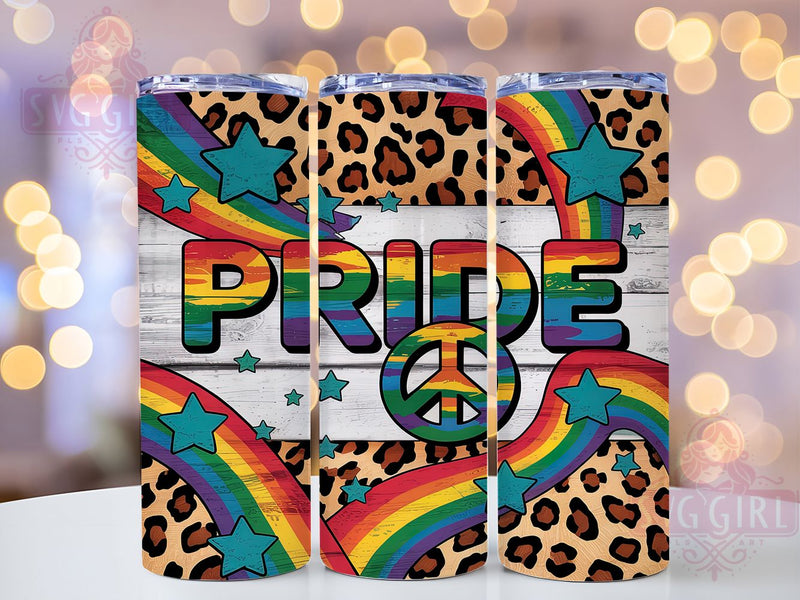 Rainbow Leopard Stars Pride Tumbler Wrap, Leopard Pride Tumbler Wrap, Rainbow Leopard Tumbler ...