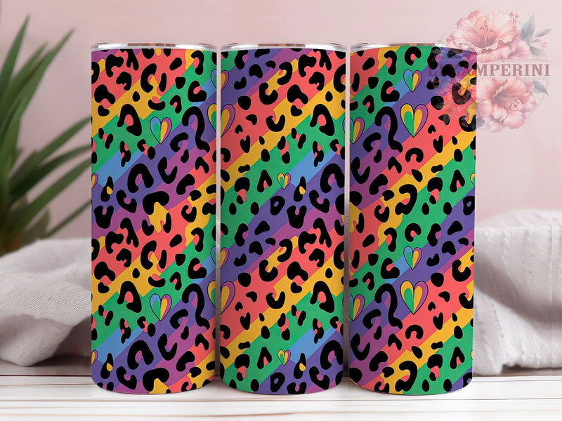 Rainbow Pride Leopard Print Tumbler Wrap, LGBT Tumbler Wrap, 20oz Pride ...