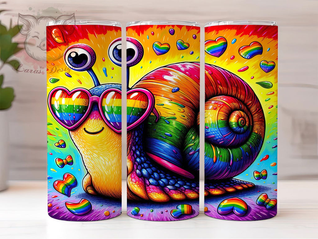 Rainbow Pride Snail Tumbler Wrap, LGBT Tumbler Wrap, 20oz Pride Wrap ...