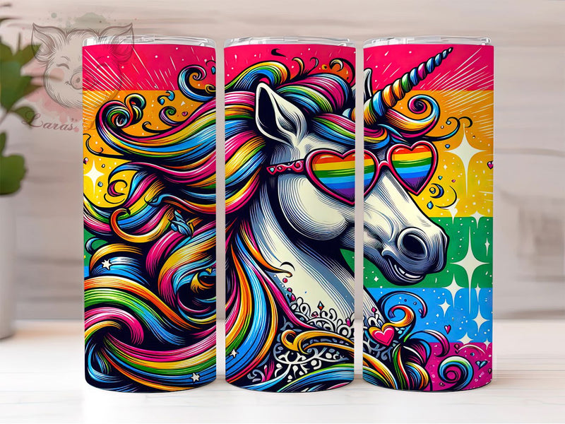Rainbow Pride Unicorn Tumbler Wrap, LGBT Tumbler Wrap, 20oz Pride Wrap ...