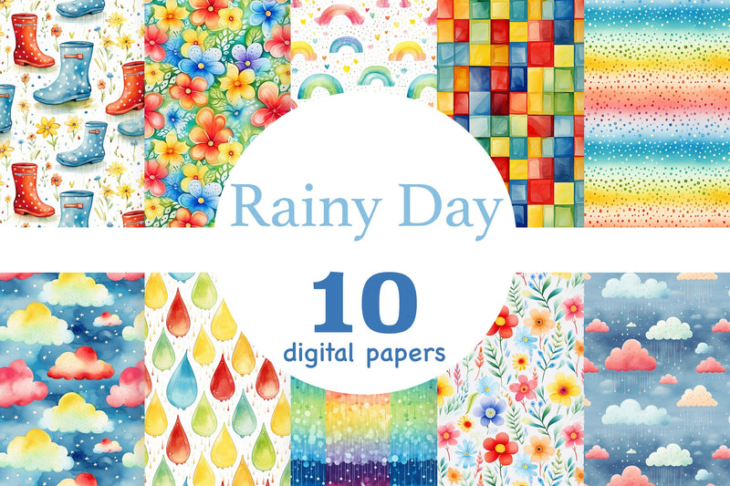 Rainy Day Papers | Spring Pattern Bundle - So Fontsy