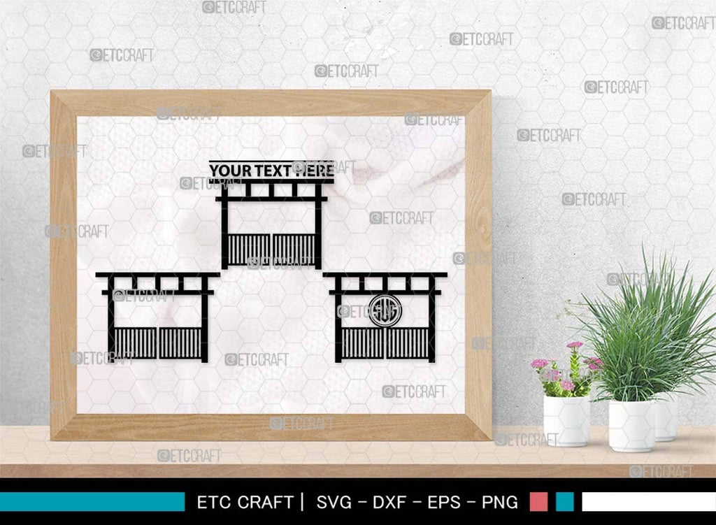 Ranch Gate Monogram, Ranch Gate Silhouette, Ranch Gate SVG, Ranch ...