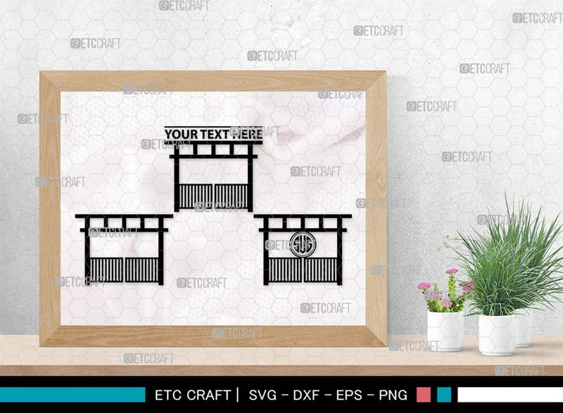 Ranch Gate Monogram, Ranch Gate Silhouette, Ranch Gate SVG, Ranch ...